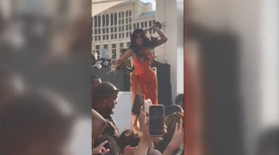Cardi B throws microphone after drink thrown at her on stage - The ...